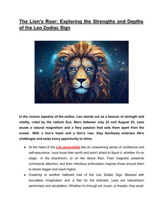 The Lion's Roar: Exploring the Strengths and Depths of the Leo Zodiac ...