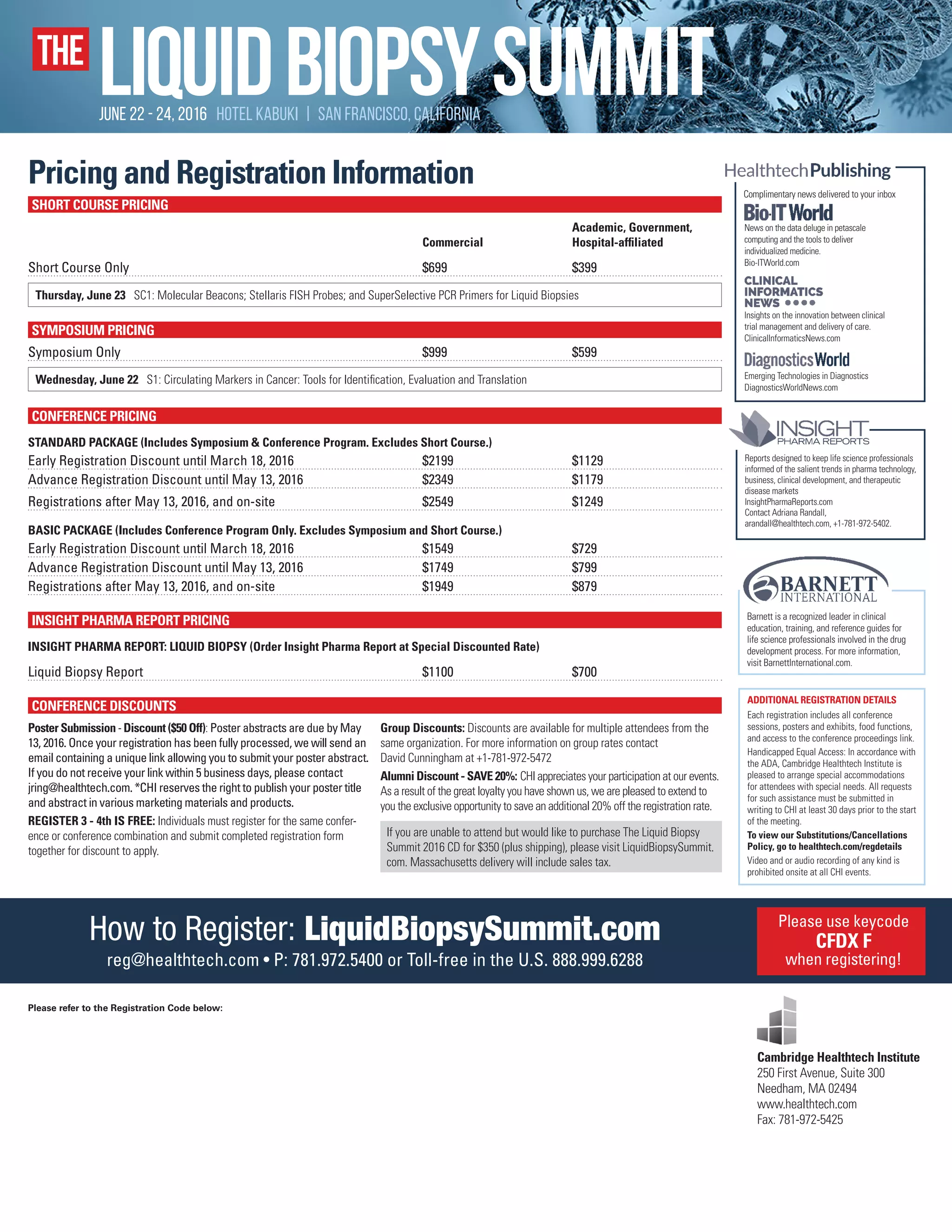 The Liquid Biopsy Summit Brochure 2016 | PDF