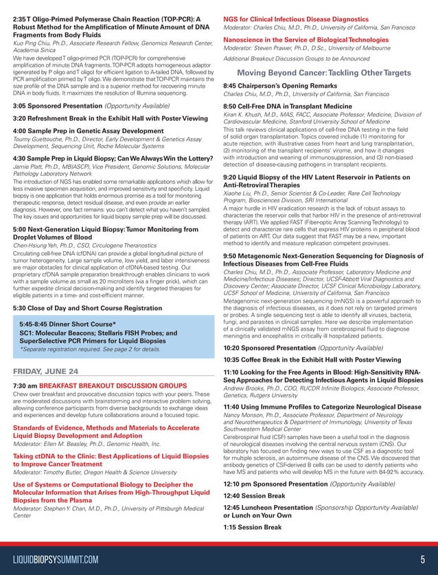 The Liquid Biopsy Summit Brochure 2016 | PDF