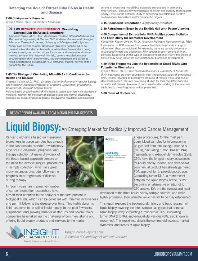 The Liquid Biopsy Summit Brochure 2016 | PDF