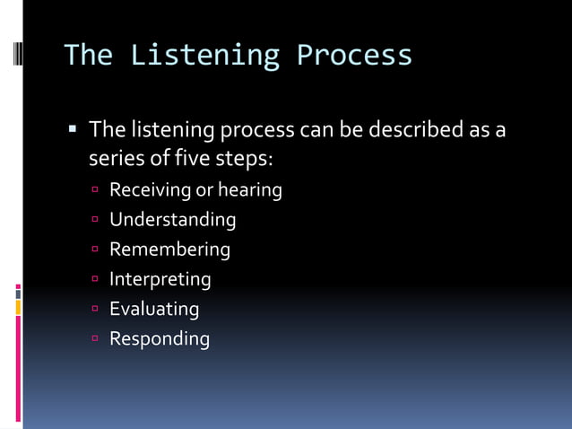 The listening process | PPTX