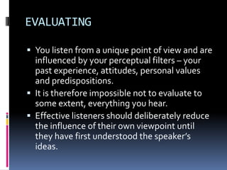 The listening process | PPTX