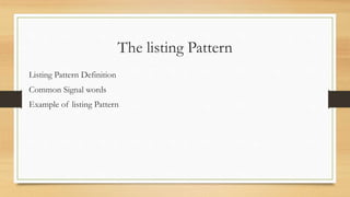 The listing pattern | PPTX