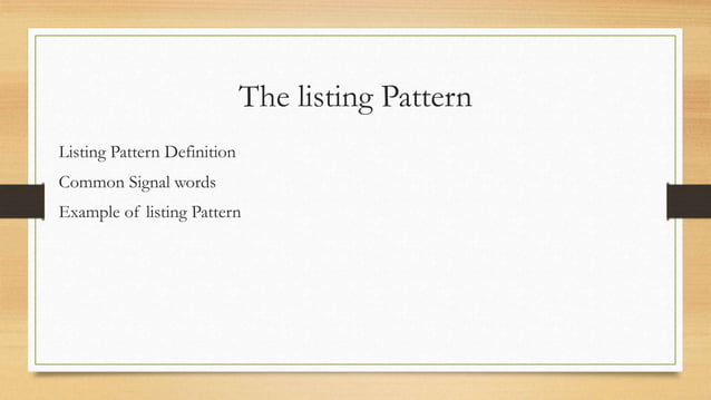 The listing pattern | PPTX