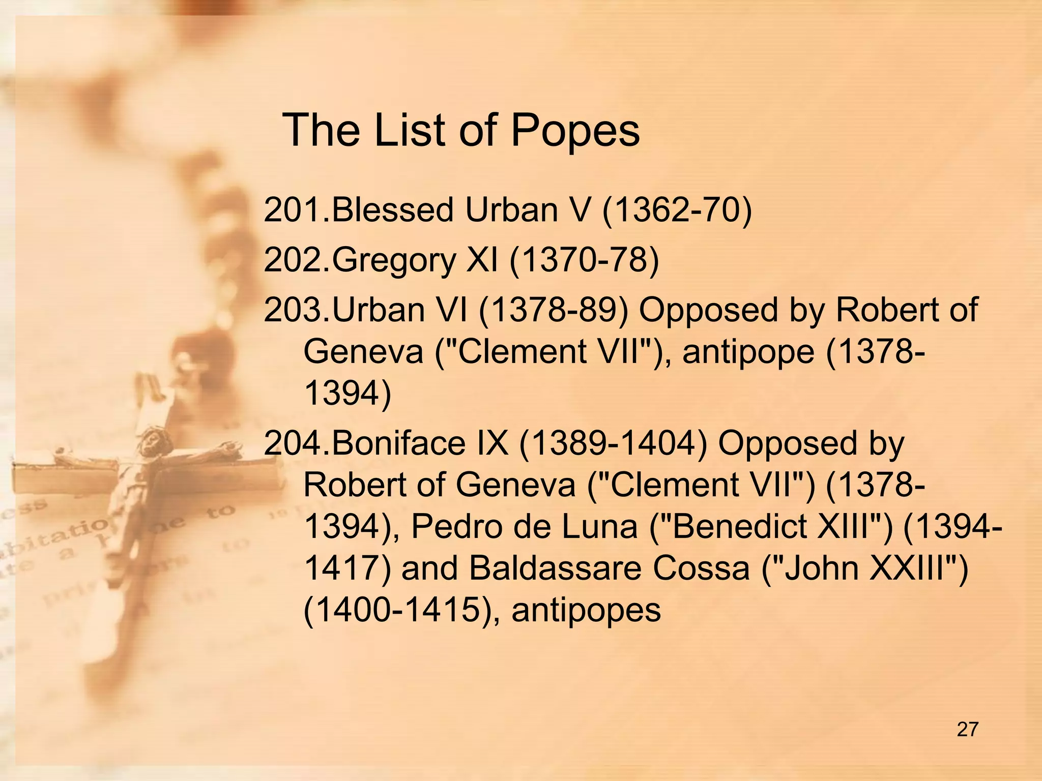 The List of Popes made with ConceptDraw MindMap | PPTX