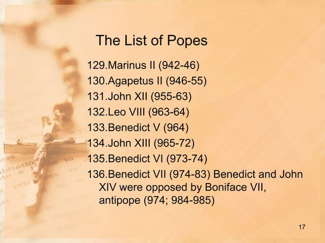 The List of Popes made with ConceptDraw MindMap | PPTX