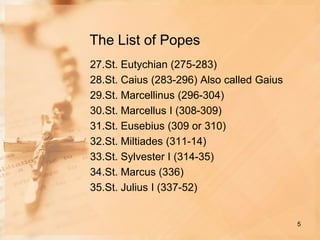 The List of Popes made with ConceptDraw MindMap | PPTX