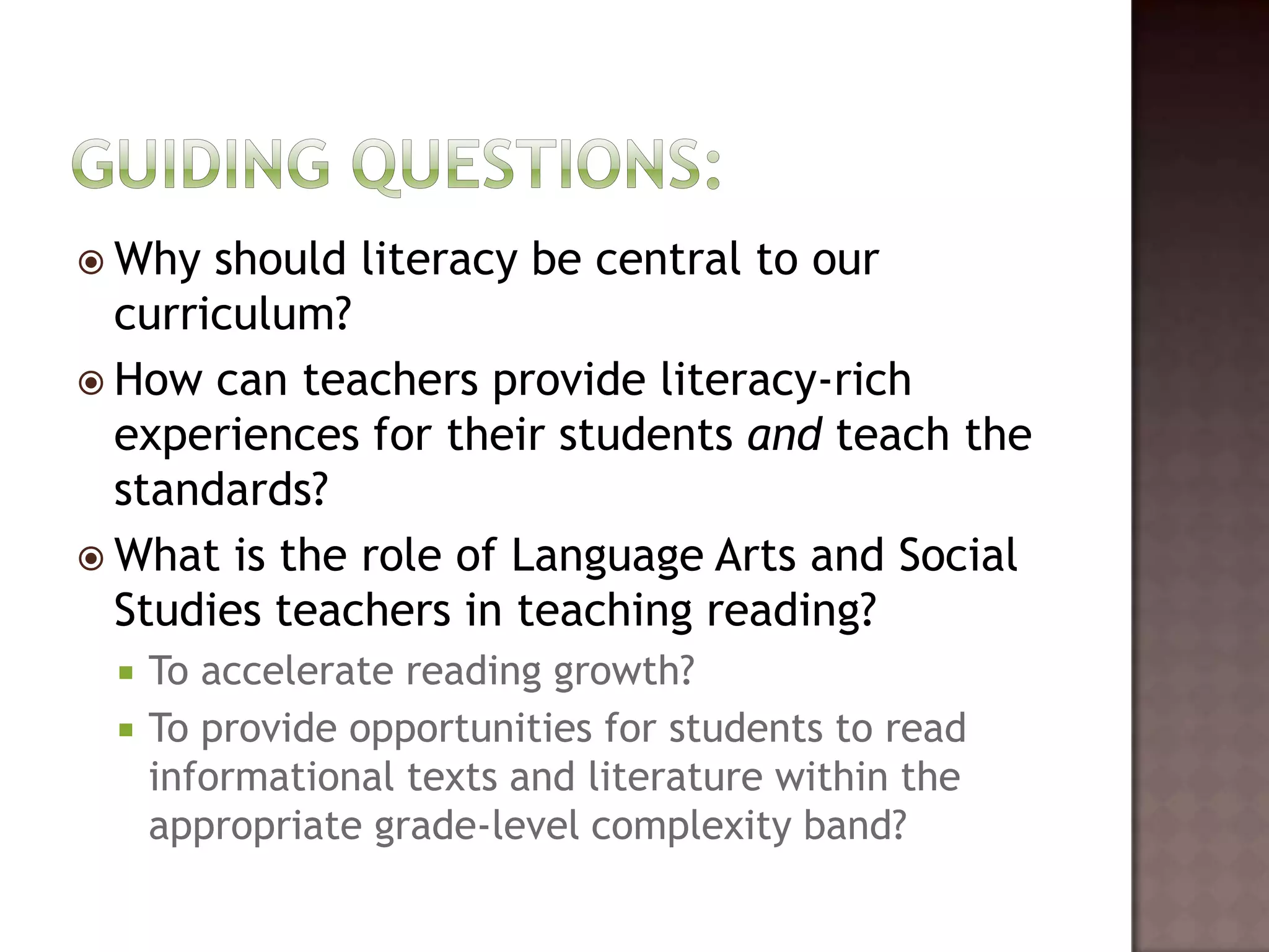 The Literacy-Rich Classroom | PPTX