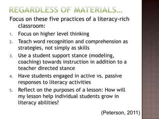 The Literacy-Rich Classroom | PPT