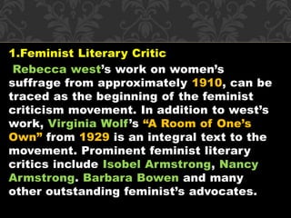 The literary criticism-feminism | PPTX