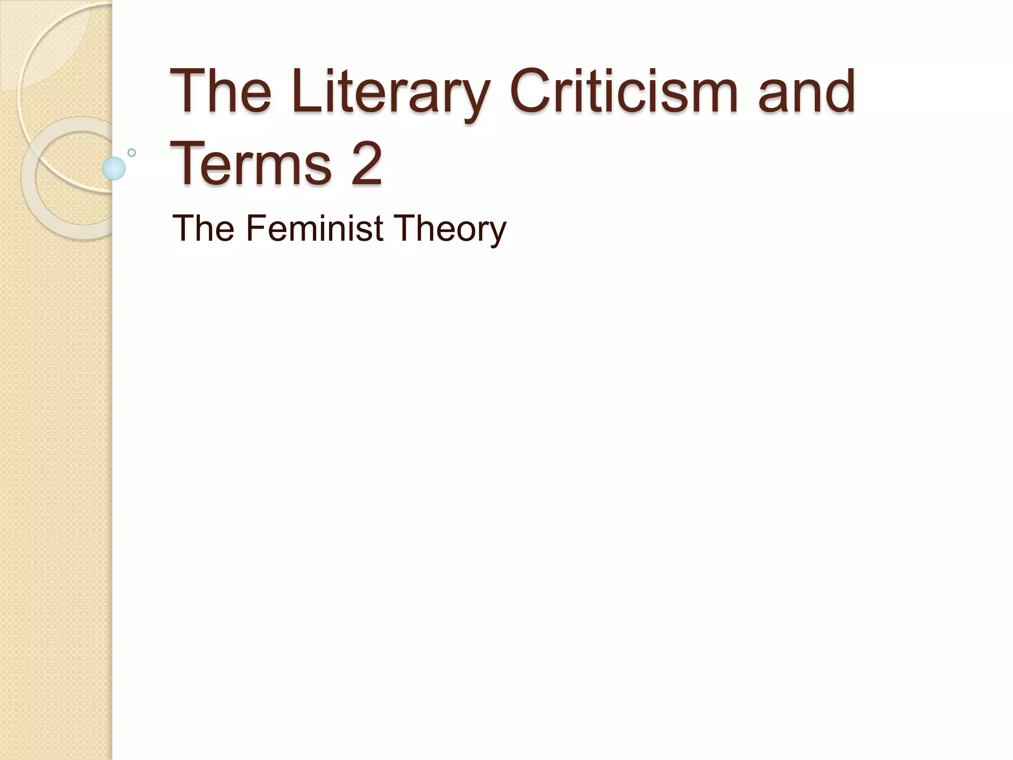 The Feminist Criticism | PPTX