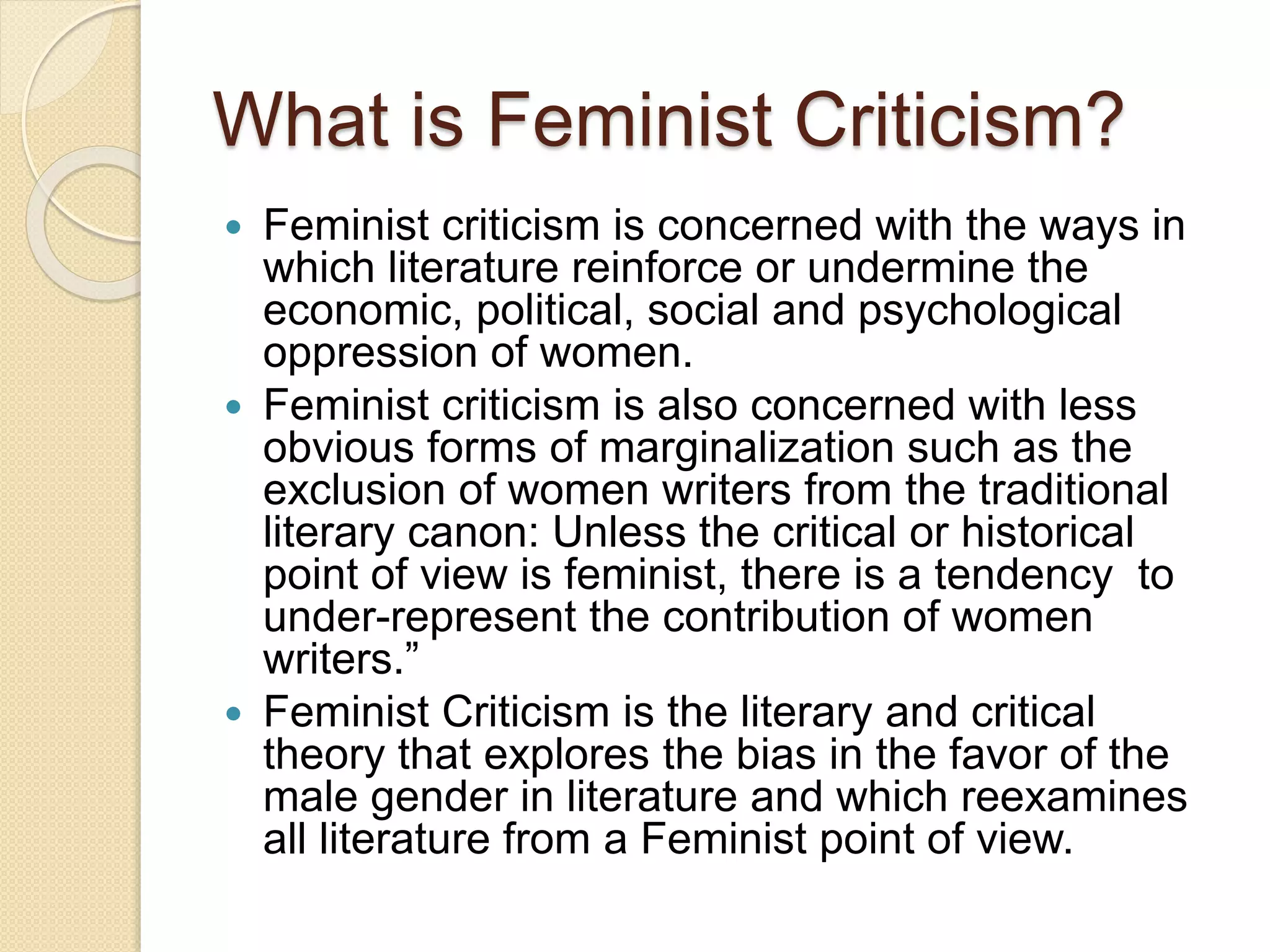 The Feminist Criticism | PPTX