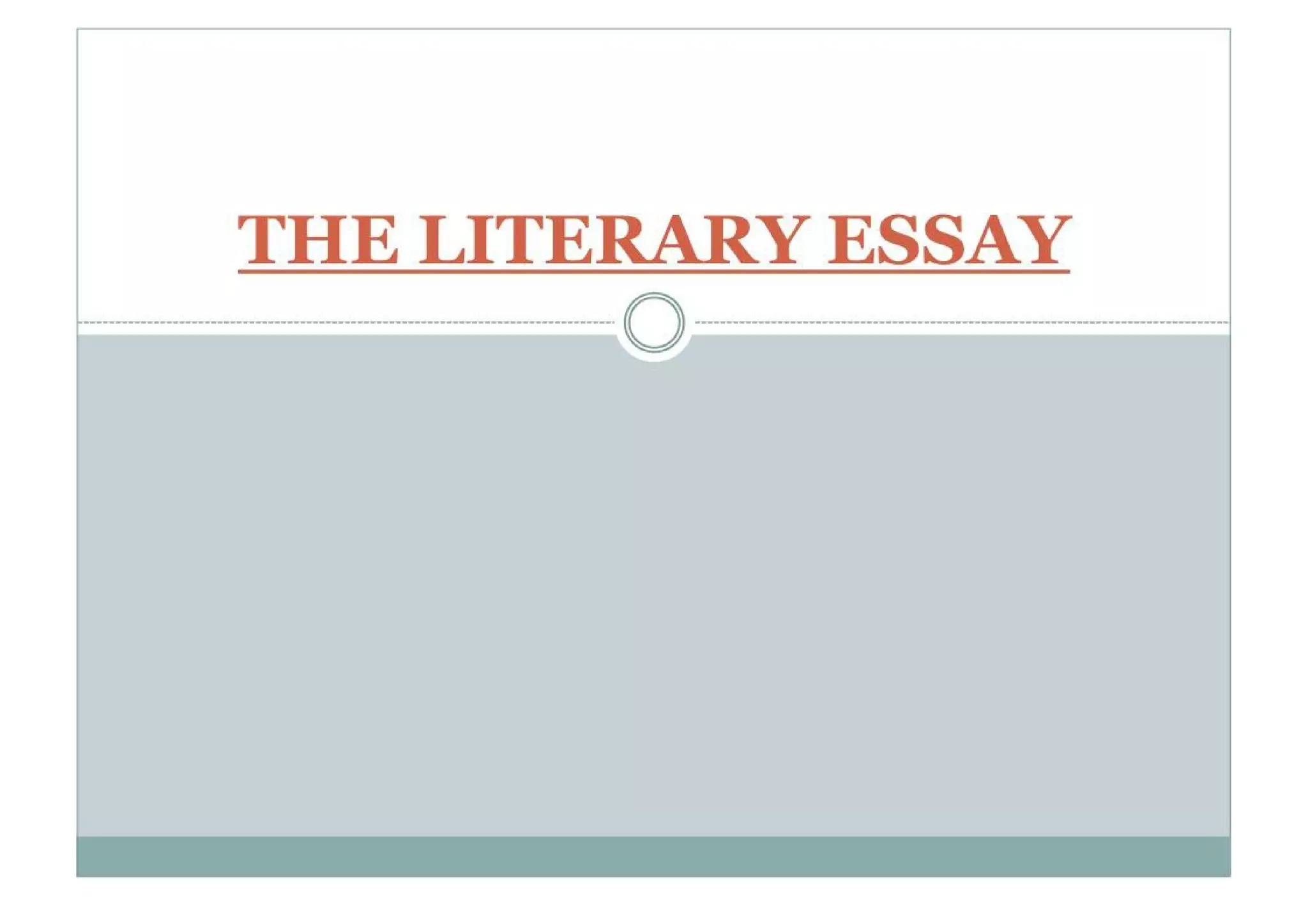 THE LITERARY ESSAY | PDF