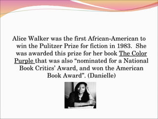 The Literary Works Of Alice Walkerpdf | PPT
