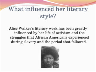 The Literary Works Of Alice Walkerpdf | PPT