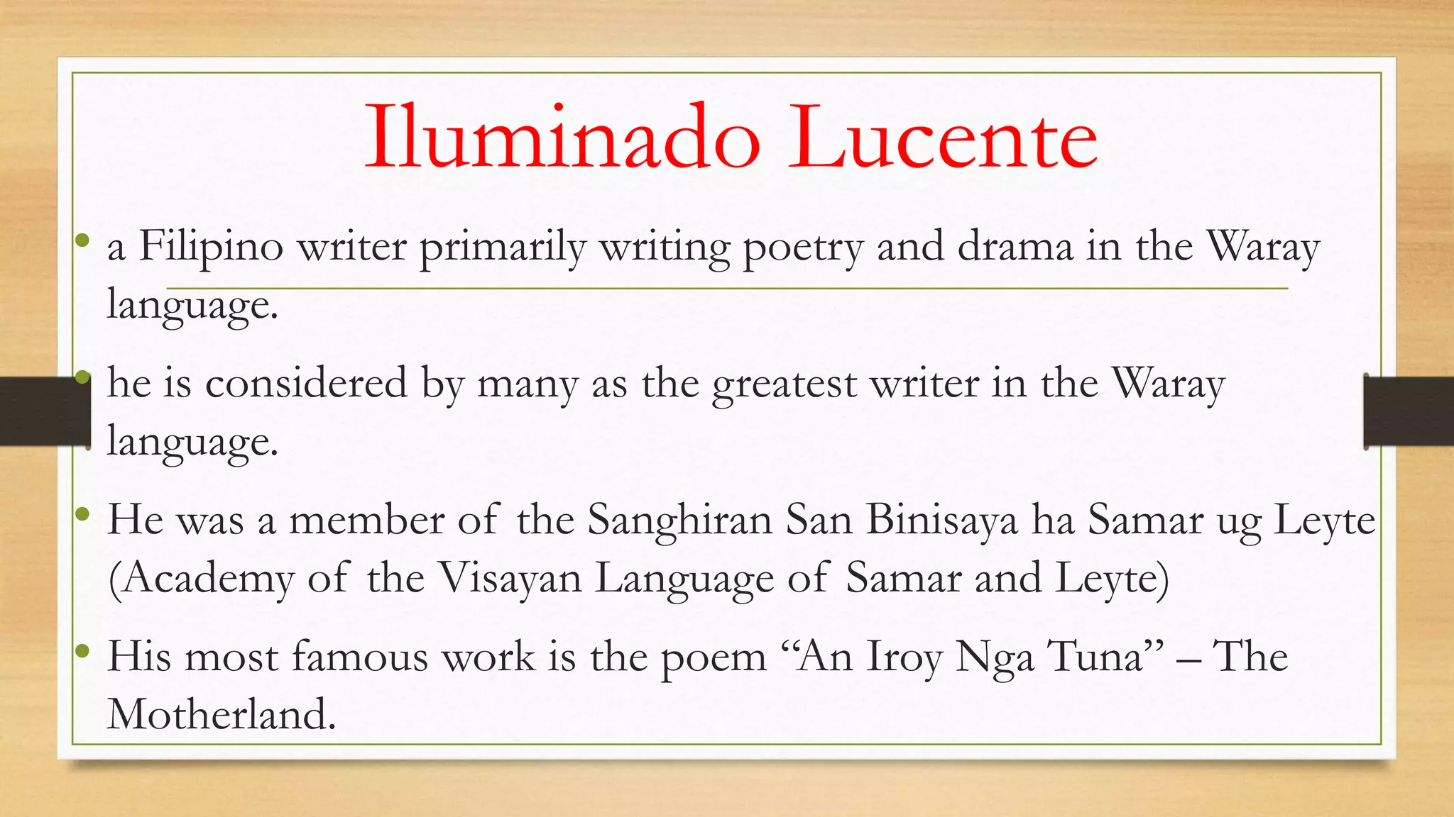 The literature of eastern visayas | PPTX