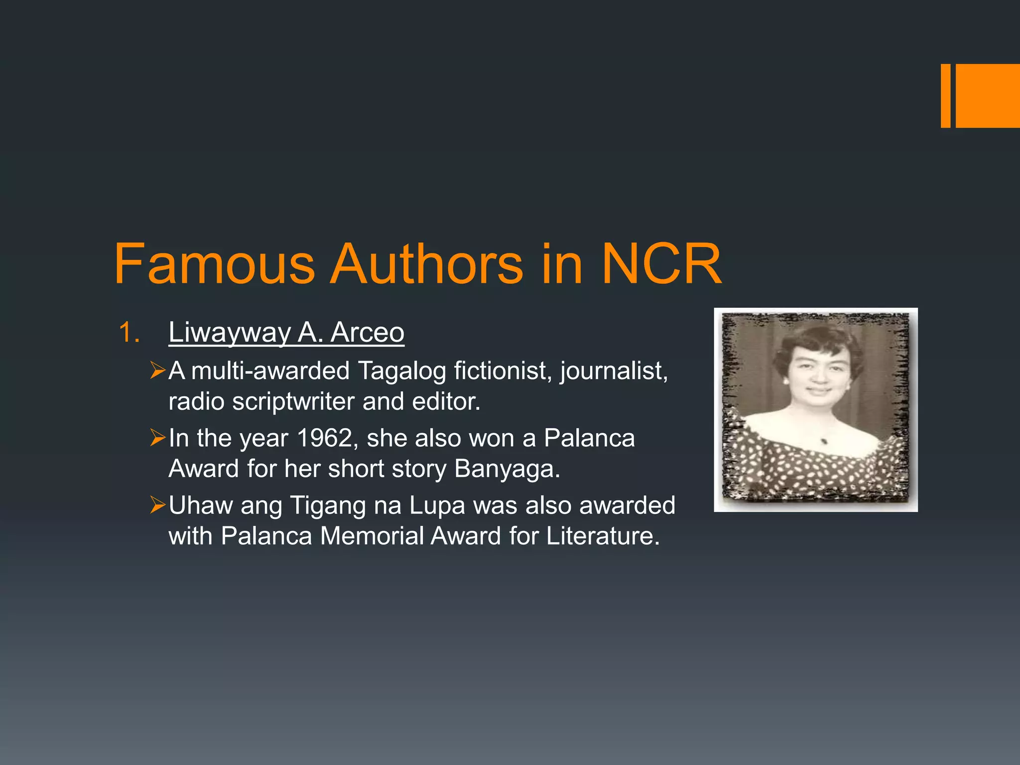 The literature of national capital region (introduction) | PPTX