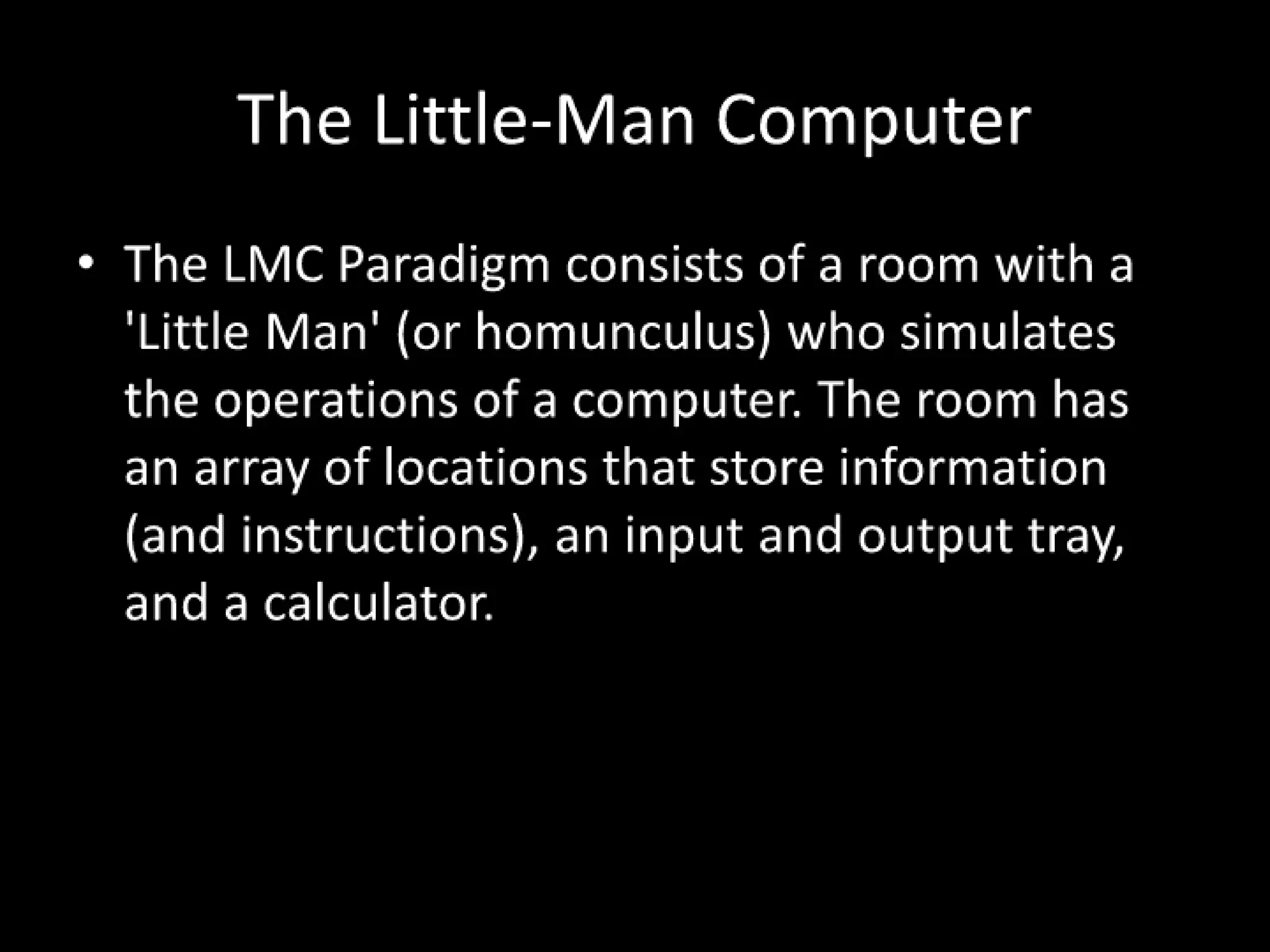 The Little-Man Computer (in detail) | PPTX
