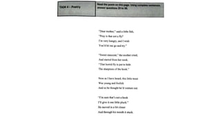 The little fish poem comprehension | PPT