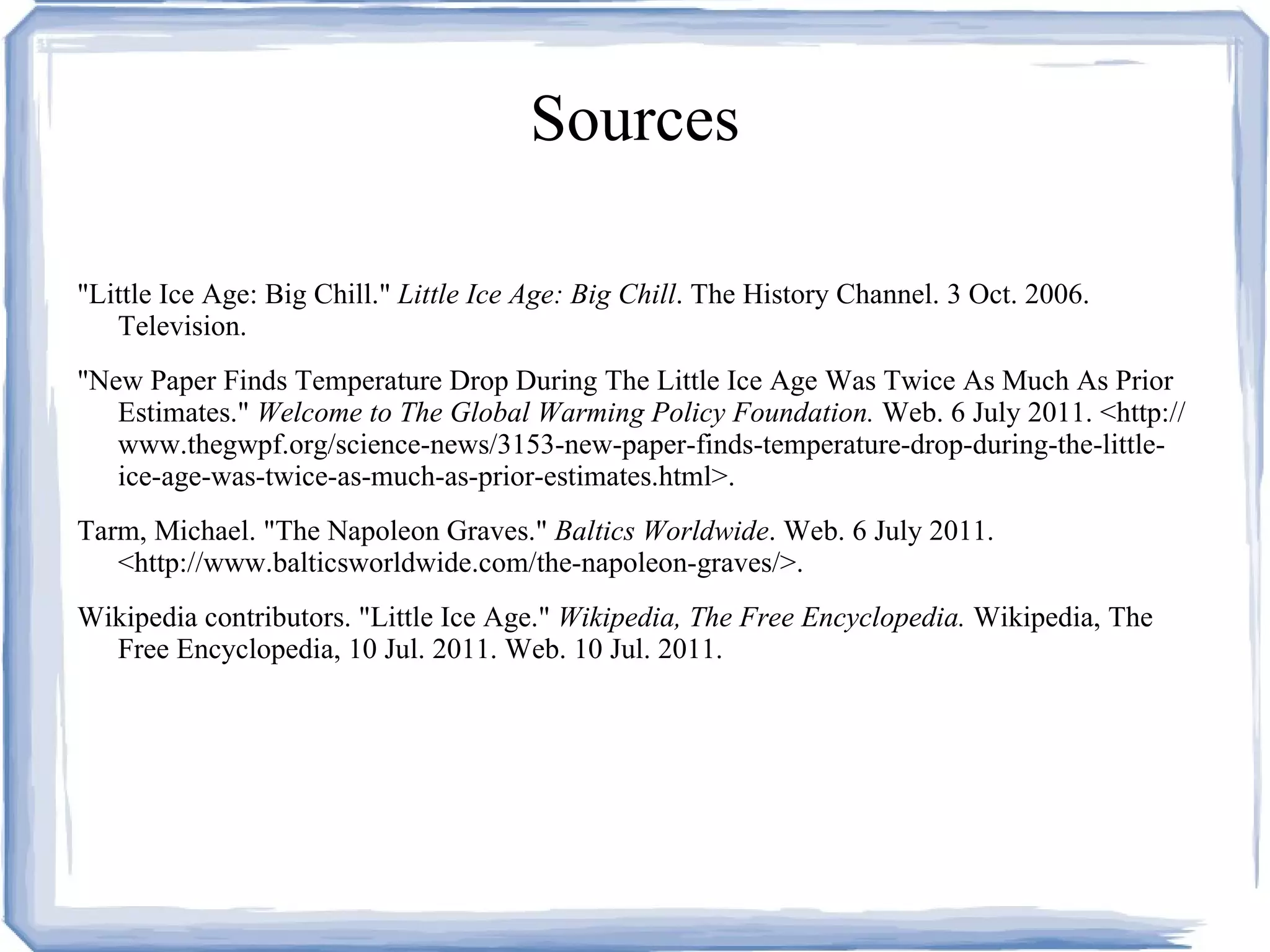 Climate & History - The Little Ice Age | ODP
