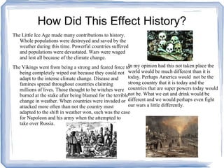 Climate & History - The Little Ice Age | ODP