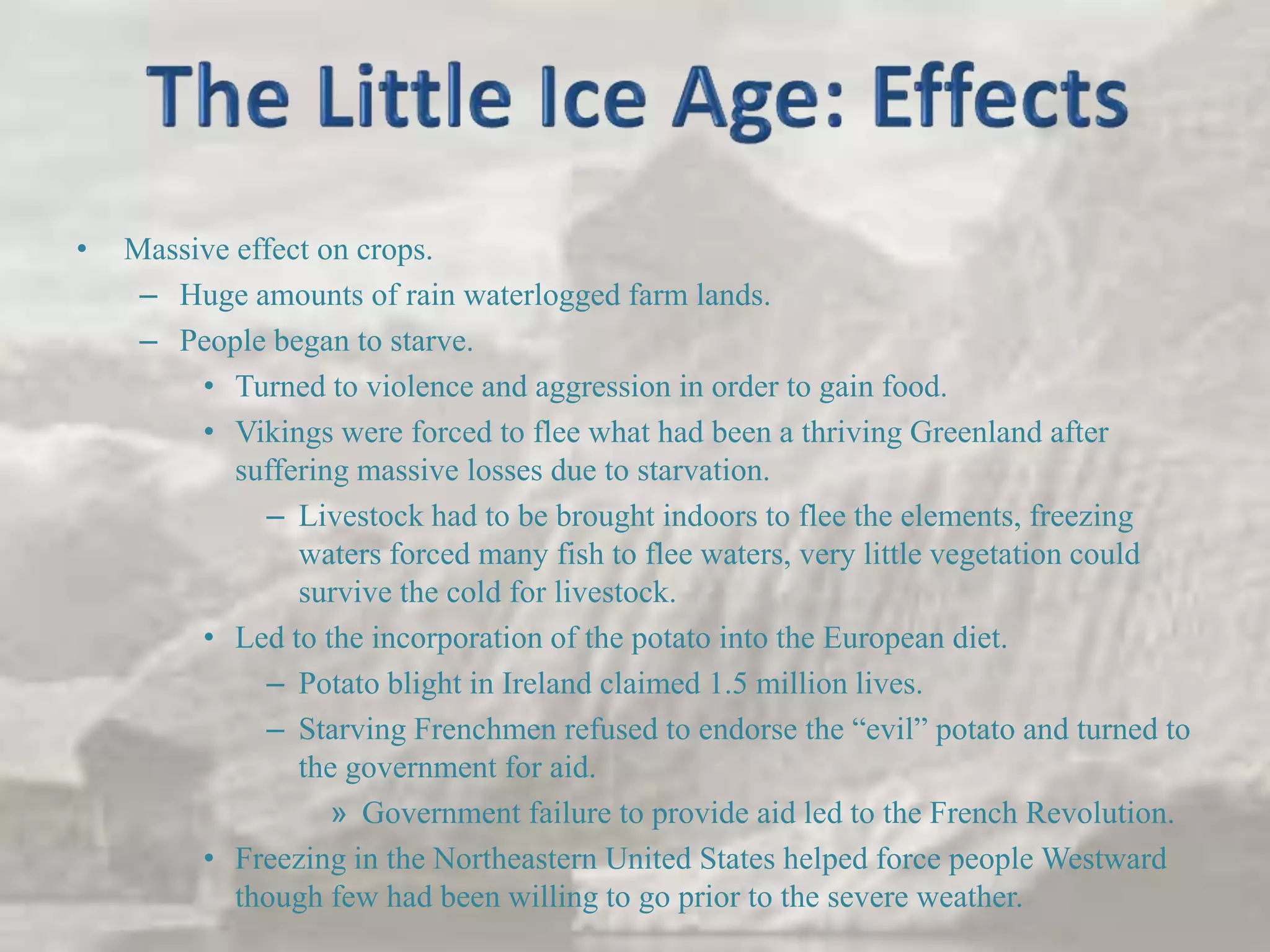 The little ice age | PPTX | Geology | Science