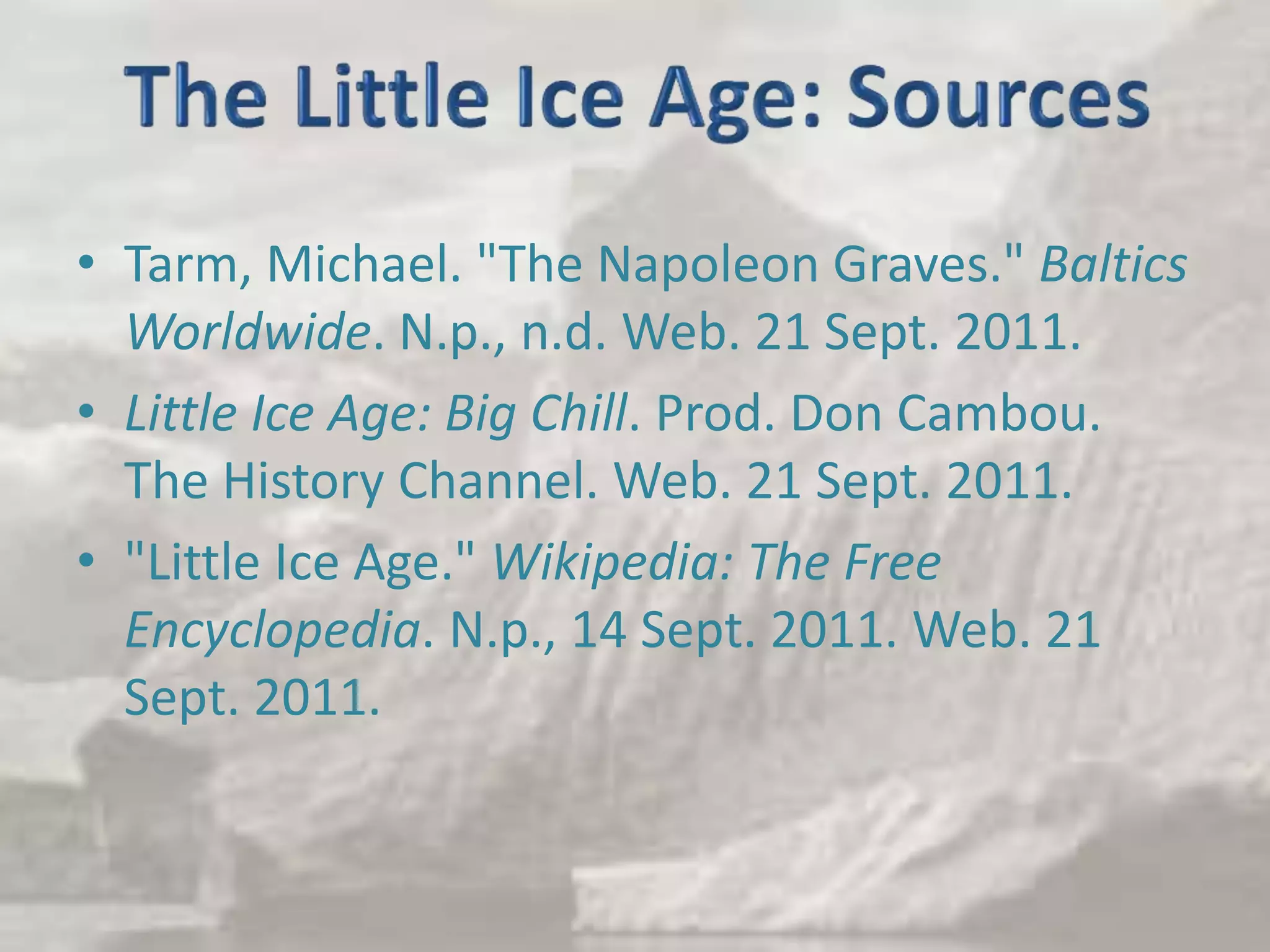 The little ice age | PPTX | Geology | Science