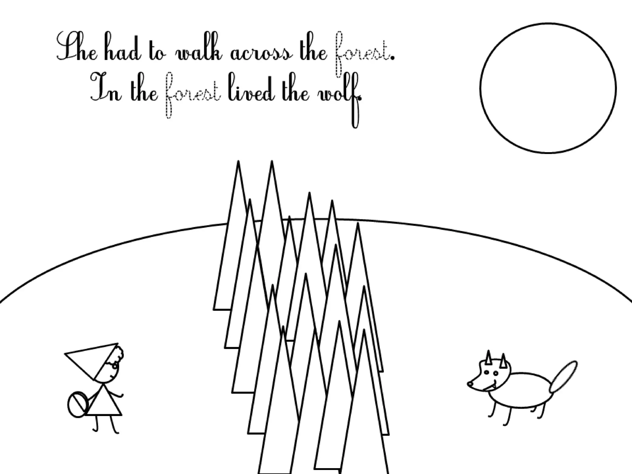 The little red riding hood the book coloring pages - dots | PPTX