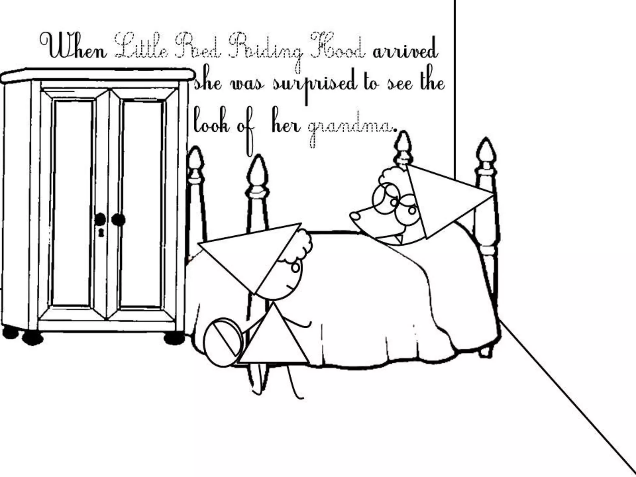 The little red riding hood the book coloring pages - dots | PPTX