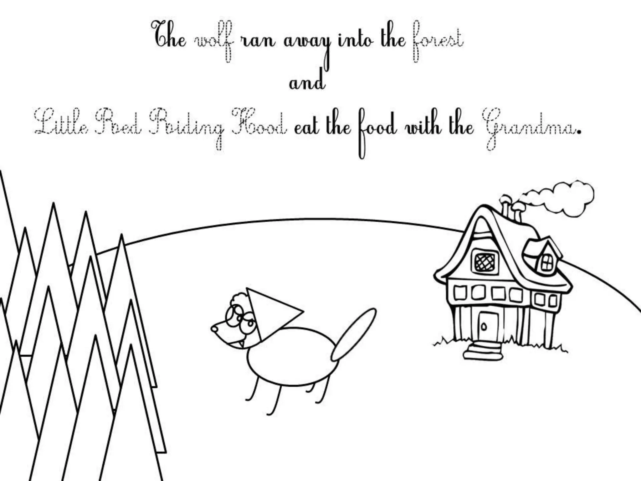 The little red riding hood the book coloring pages - dots | PPTX