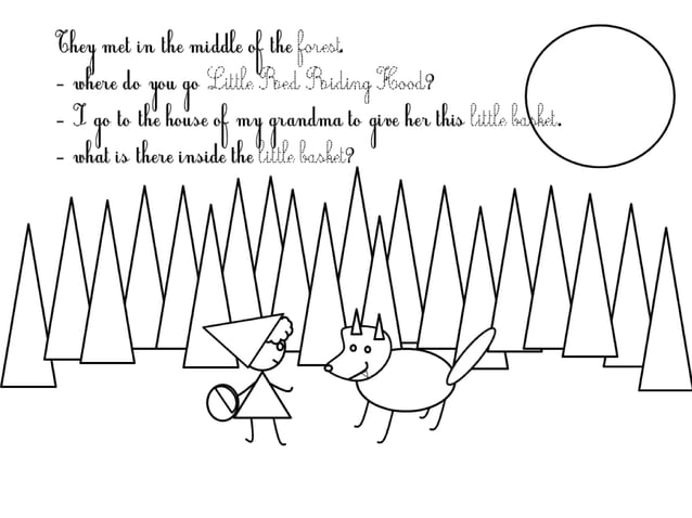 The little red riding hood the book coloring pages - dots | PPTX