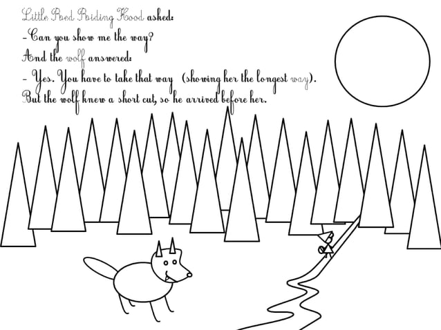 The little red riding hood the book coloring pages - dots | PPTX