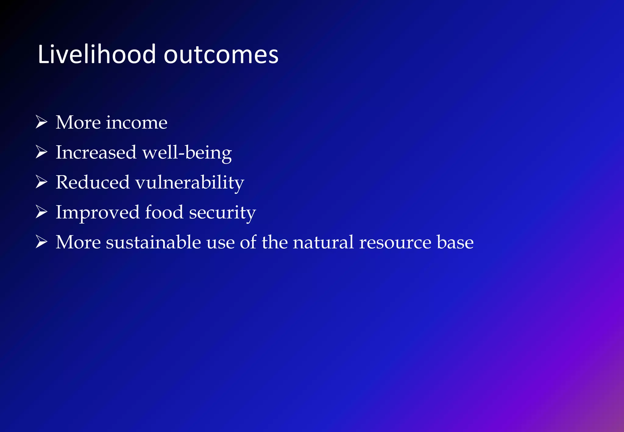 The livelihoods approach | PPT