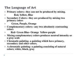 this briefly explains about the language of art | PDF