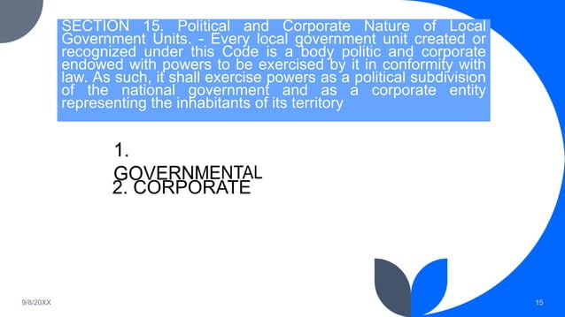 THE LOCAL GOVERNMENT CODE OF THE PHILIPPINES.pptx | Developmental Sites ...