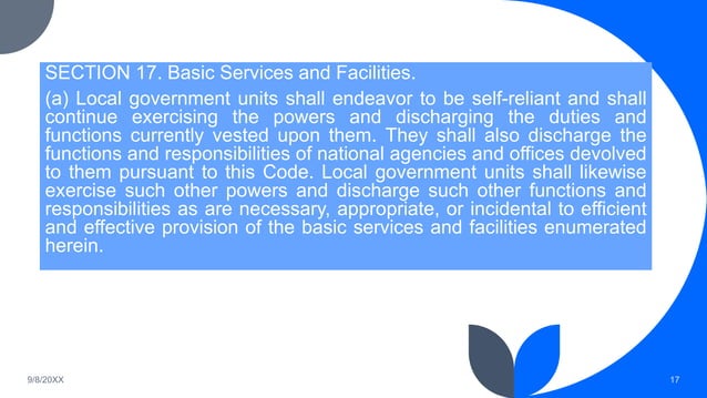 THE LOCAL GOVERNMENT CODE OF THE PHILIPPINES.pptx | Developmental Sites ...