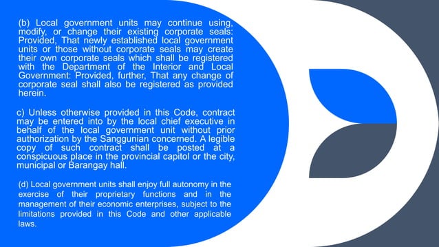 THE LOCAL GOVERNMENT CODE OF THE PHILIPPINES.pptx | Developmental Sites ...