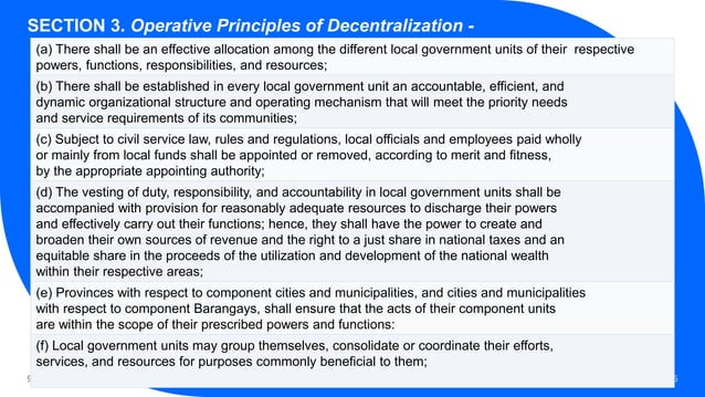 THE LOCAL GOVERNMENT CODE OF THE PHILIPPINES.pptx | Developmental Sites ...
