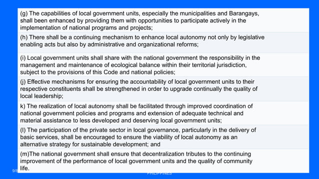 THE LOCAL GOVERNMENT CODE OF THE PHILIPPINES.pptx | Developmental Sites ...