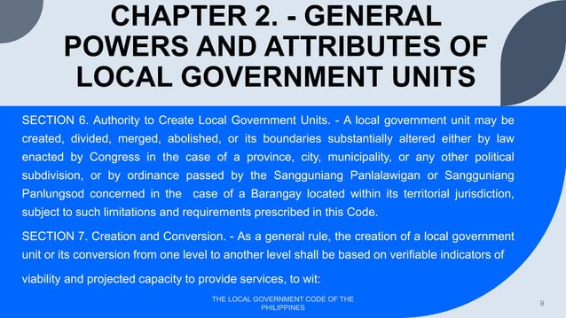 THE LOCAL GOVERNMENT CODE OF THE PHILIPPINES.pptx | Developmental Sites ...