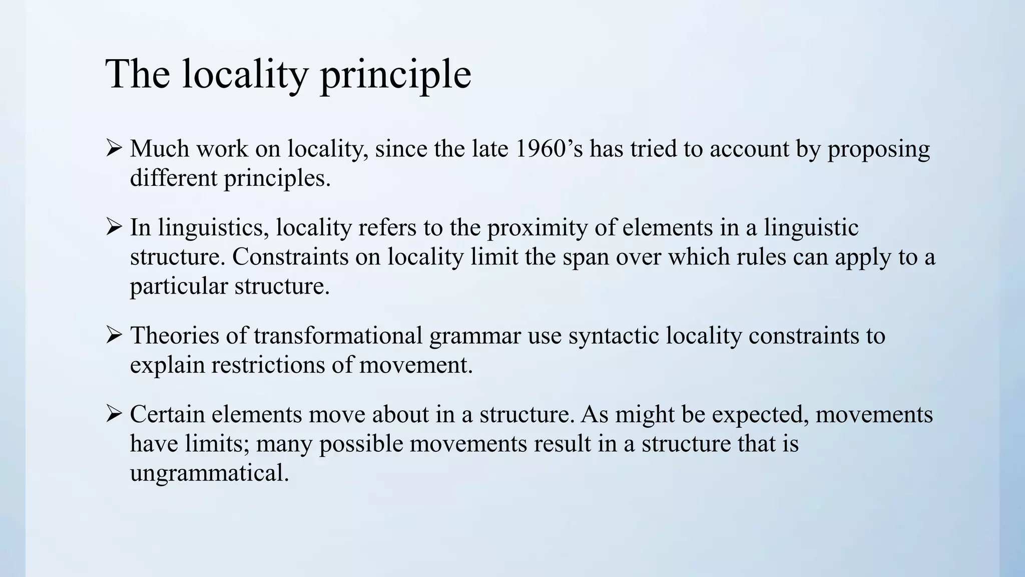 The locality principle- kiran | PPTX