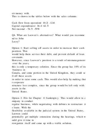 The Loewen Group Inc.Case Report – Session 3 Executive | DOCX