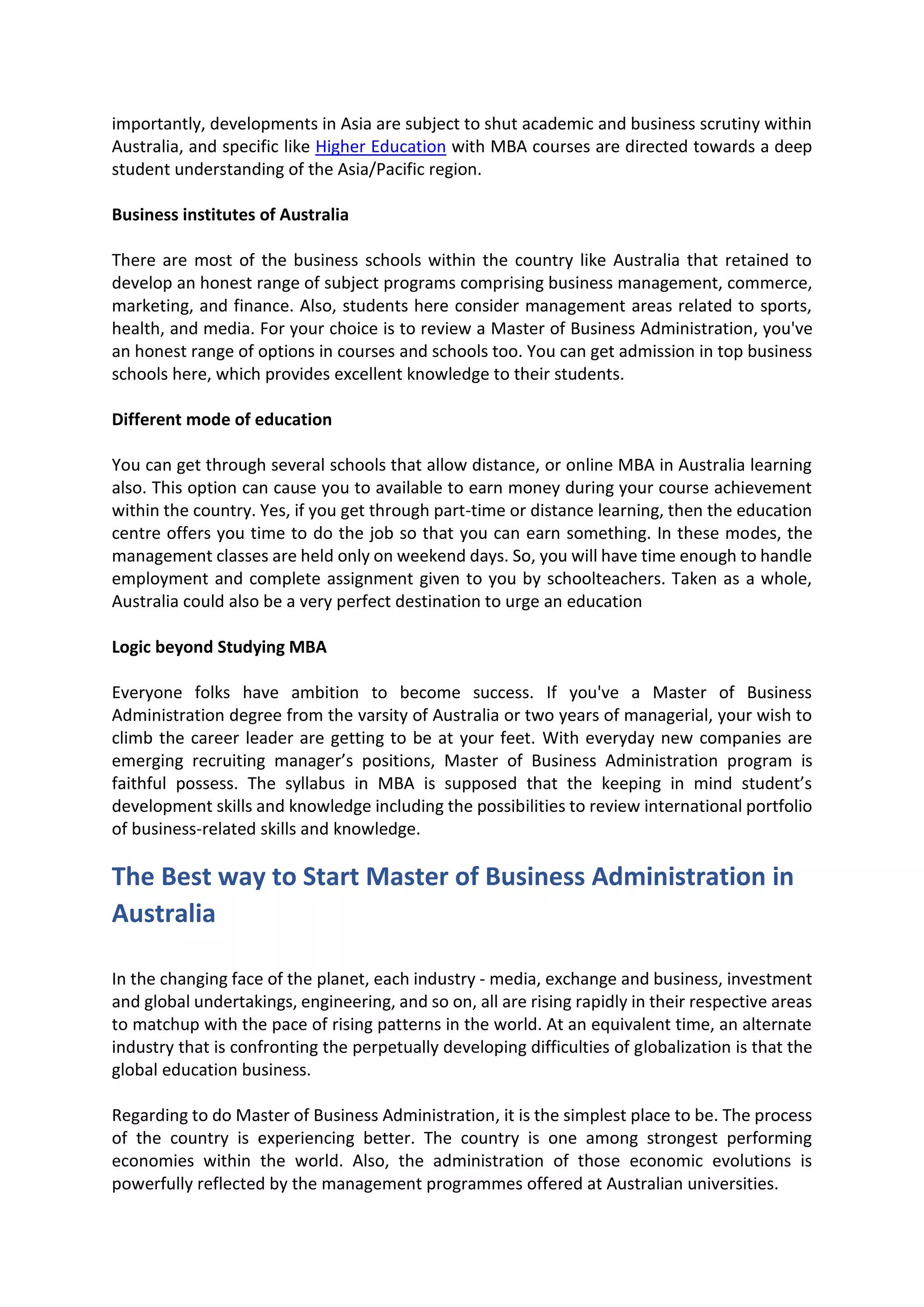 Master of Business Administration | PDF