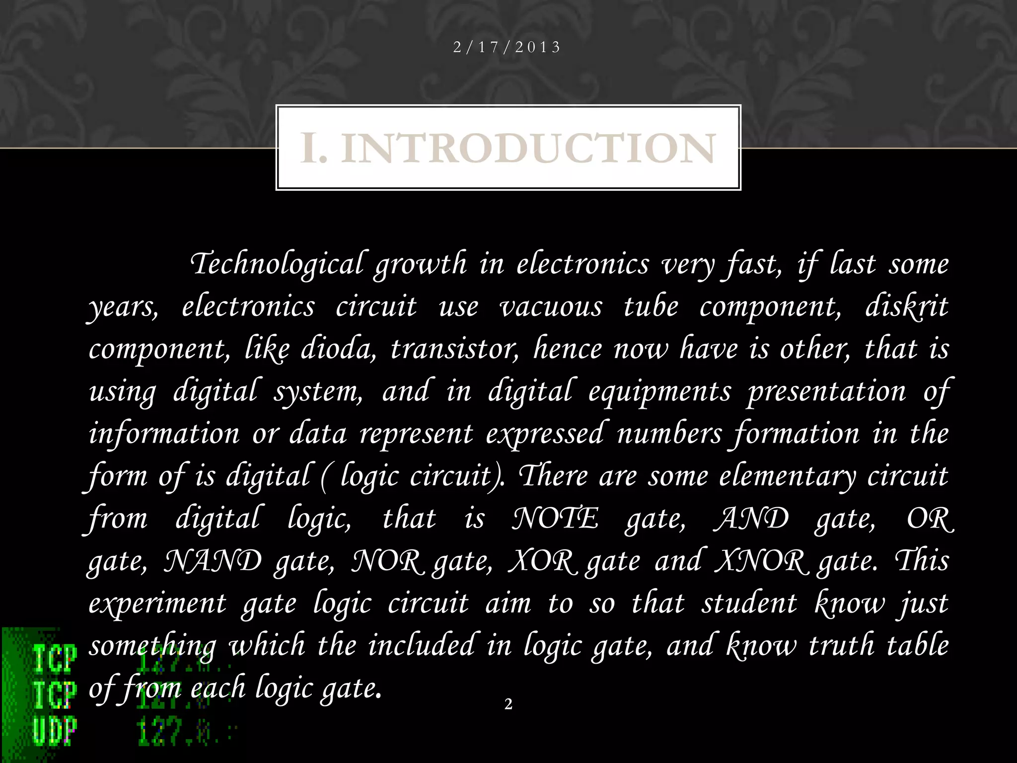 The logic gate circuit | PPTX