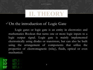 The logic gate circuit | PPTX