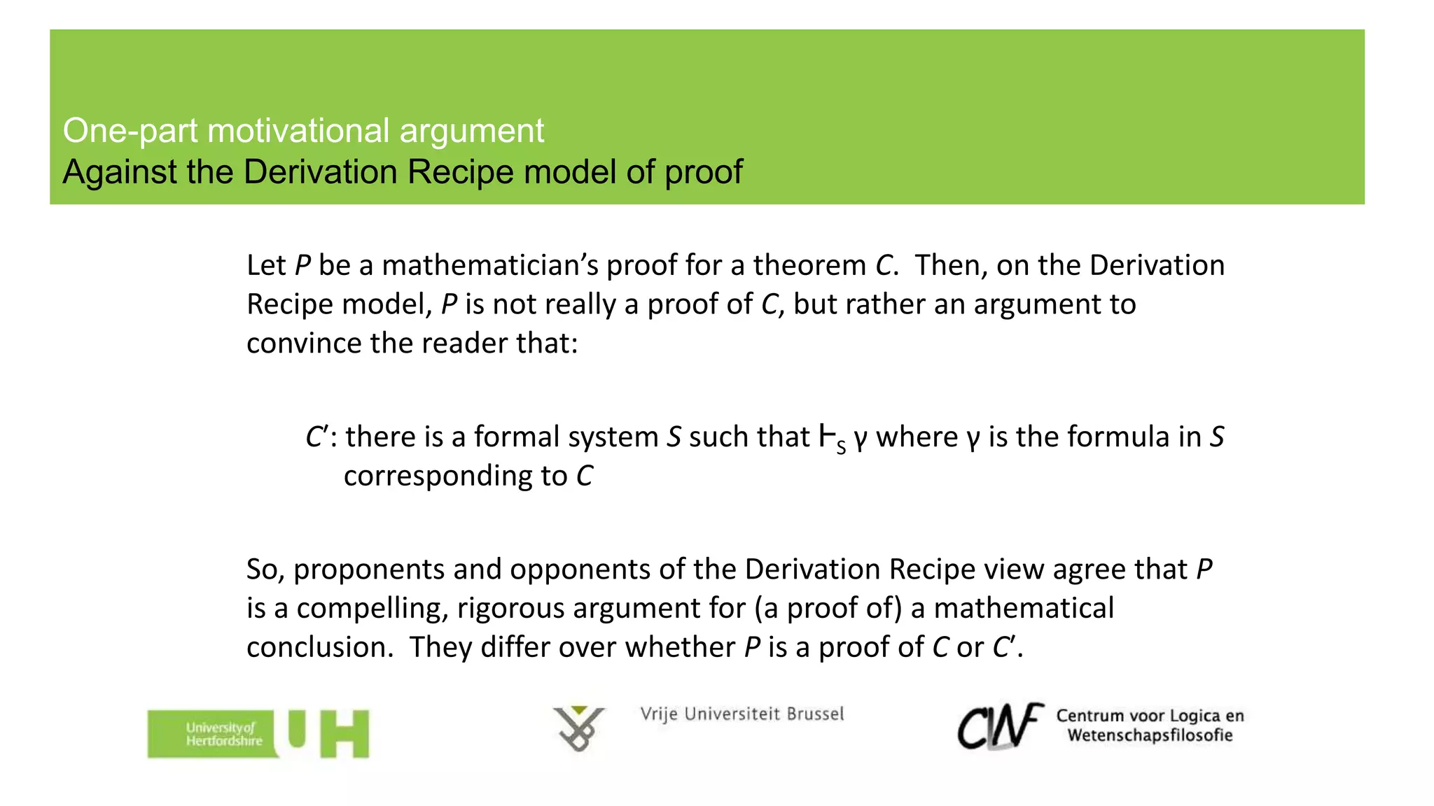 The logic(s) of informal proofs (vub) | PPTX