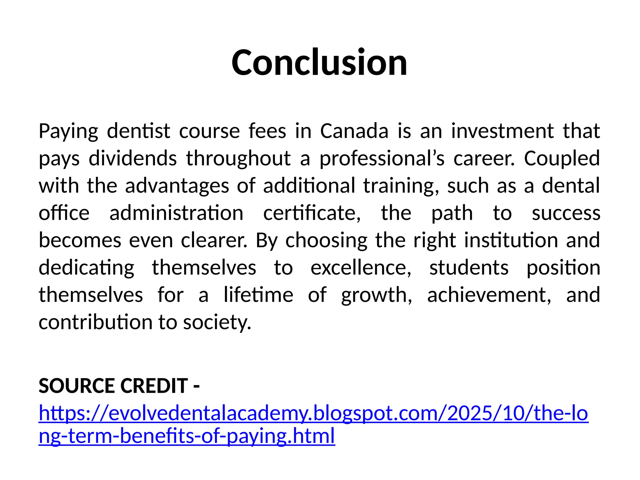 The Long-Term Benefits of Paying Dentist Course Fees in Canada | PPTX