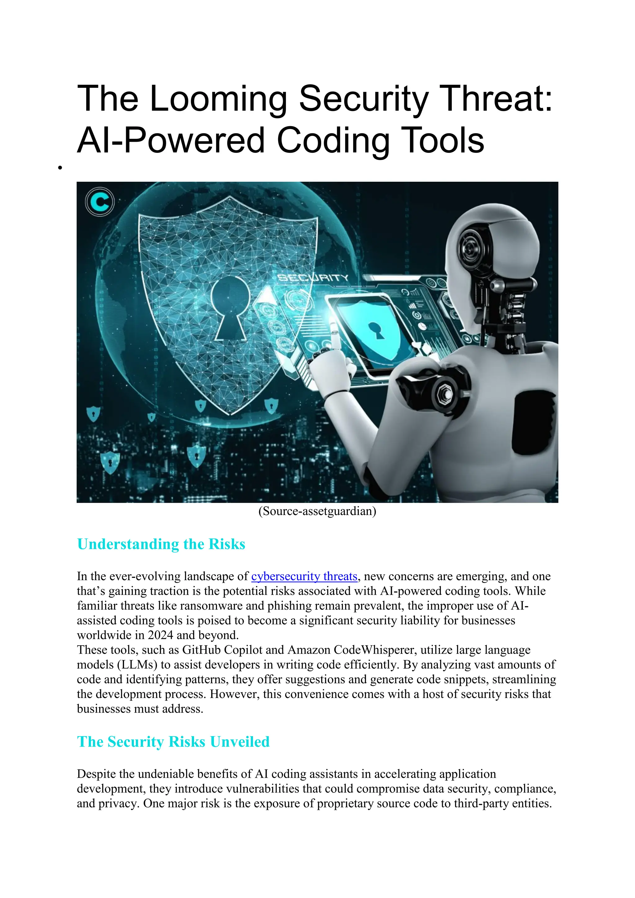 The Looming Security Threat: AI-Powered Coding Tools | PDF