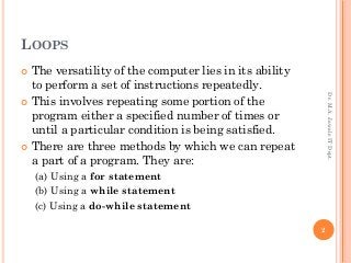 The loop control structure | PPT