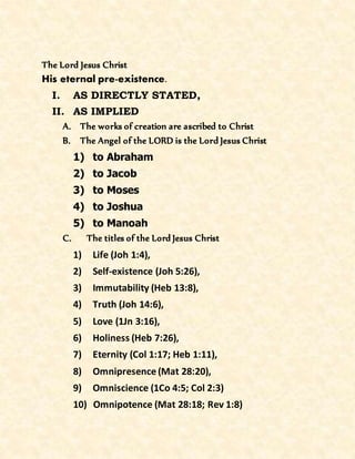 The Lord Jesus Christ | DOCX | Christianity | Religion & Spirituality